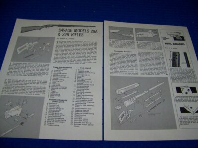 HISTORY..SAVAGE MODEL 29A/29B Rifles ..History/Exploded View....rare ...