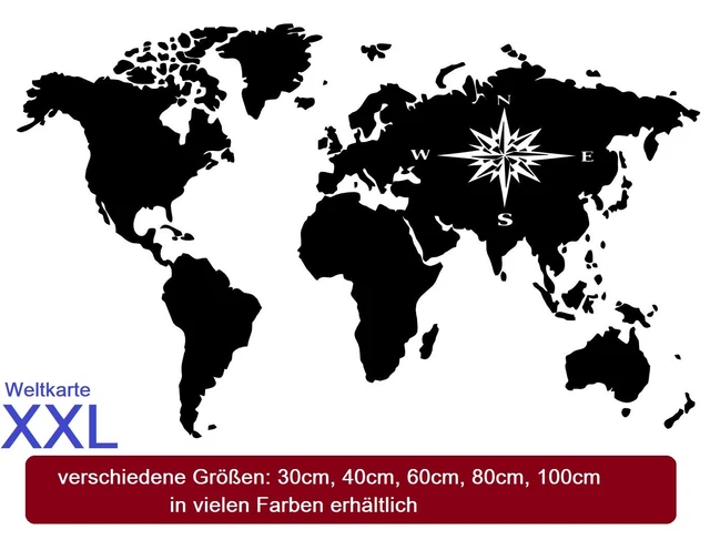 WORLD MAP STICKER Earth XXL RV Caravan Caravan with Compass 210/2 £18. ...