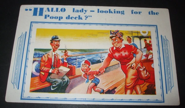 50S COMIC BOAT SHIP TOILET ACCIDENT LOOKING FOR THE POOP DECK BOY NEEDS ...