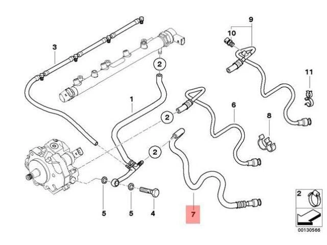 ORIGINAL BMW E87 E90 E91 Fuel Injection System Return Line 13537801659 ...