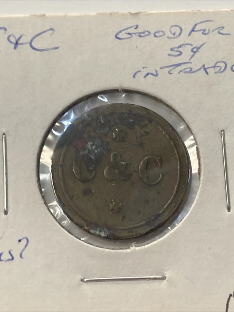 VINTAGE COIN, C&C , Good For 5 Cents In Trade Coin Token P8 $8.63 ...