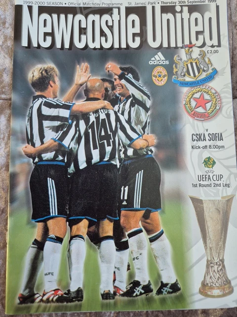 NEWCASTLE UNITED V Cska Sofia Official Matchday Programme 30th September 1999 £10.00 - PicClick UK