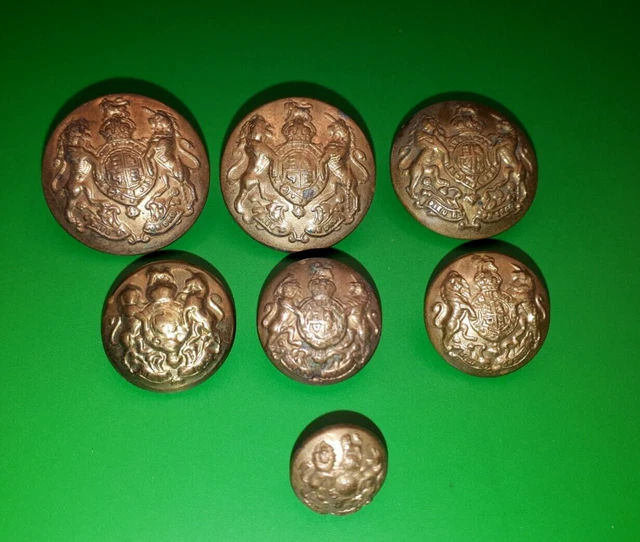 SEVEN WW2 British Army General Service Brass Uniform Buttons £4.99 ...
