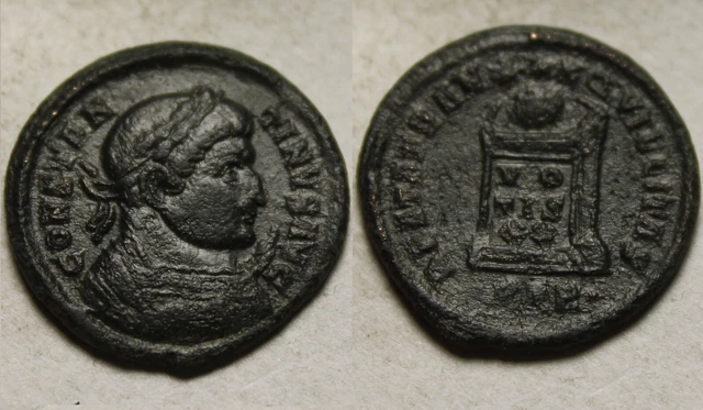 CONSTANTINE 321 AD Rare genuine ancient Roman coin Altar globe stars ...