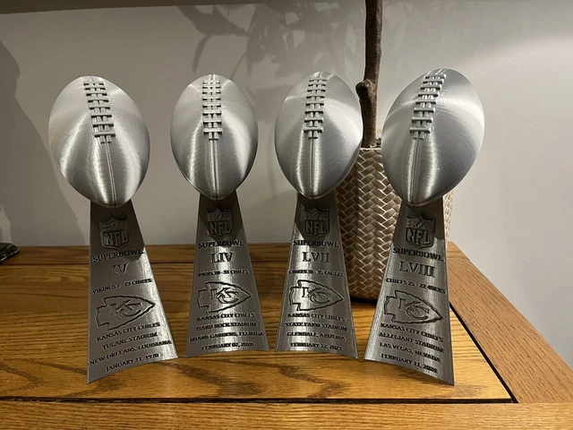 KANSAS CITY CHIEFS Super Bowl Collection IV LIV LVII And LVIII 4 X 25CM ...