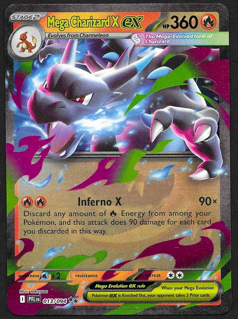 POKEMON TCG - Phantasmal Flames - Mega Charizard X ex Double Rare - 013 ...