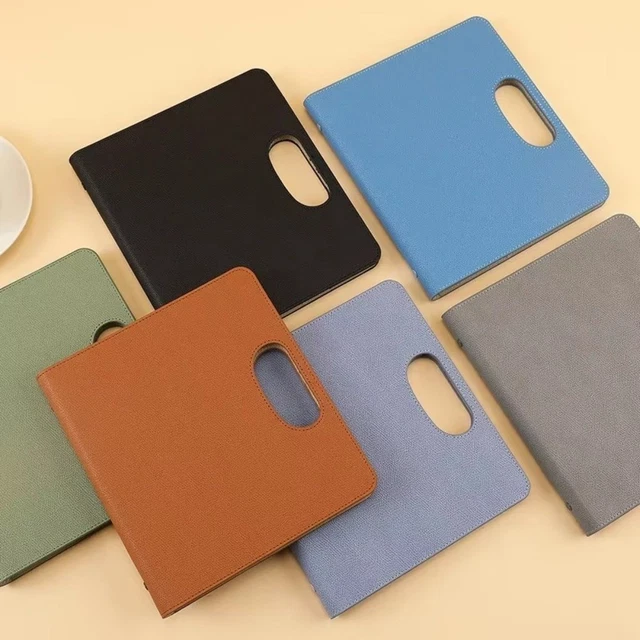 PU LEATHER OFFICE Notebook Handheld Meeting Notepad Loose Leaf Notebook ...