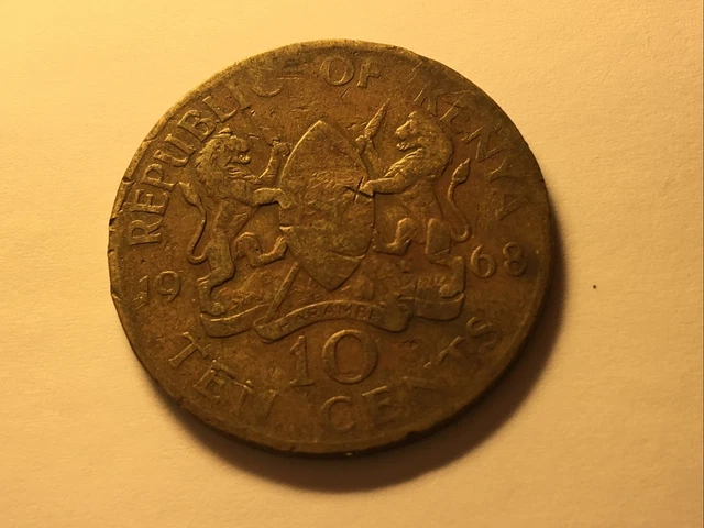 TEN CENTS 1968 Republic Of Kenya First President Of Kenya Mzee Jomo ...