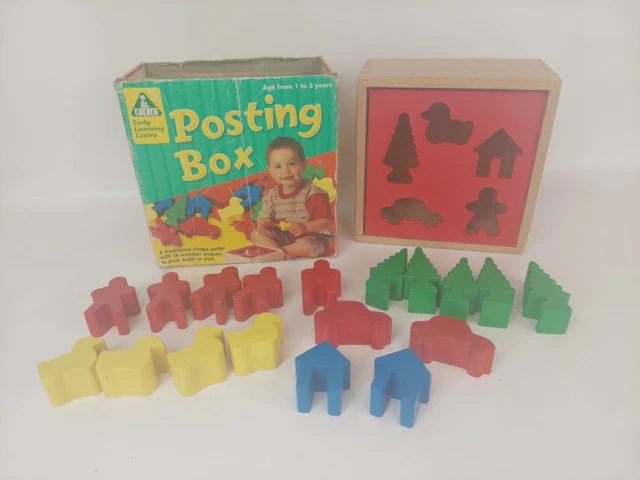 ELC WOODEN POSTING Box Shape Sorter Preschool Toy Complete Toddler Toy ...