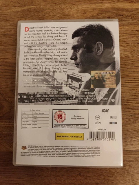 DVD - BULLITT Steve McQueen Movie DVD PAL UK R2 £2.75 - PicClick UK