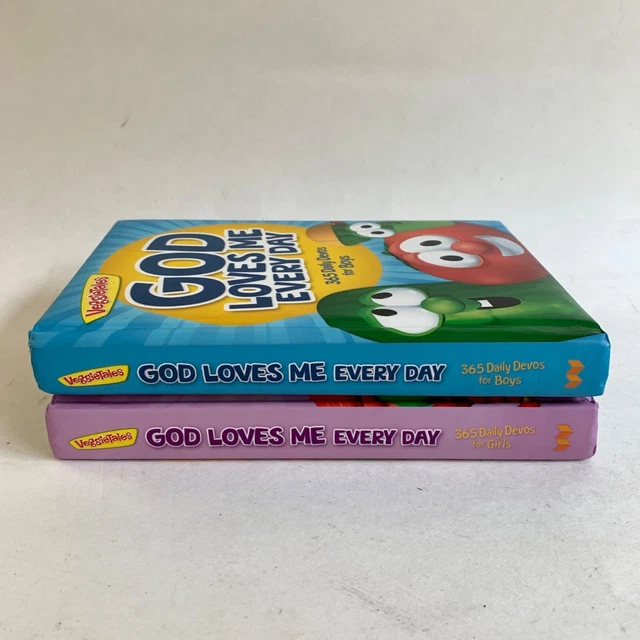 VEGGIE TALES GOD Loves Me Every Day Boy and Girl Devotional Books $9.95 ...