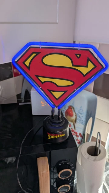 NEON SUPERMAN LOGO LED Night Light Fluorescent Tube Sign £10.78 ...