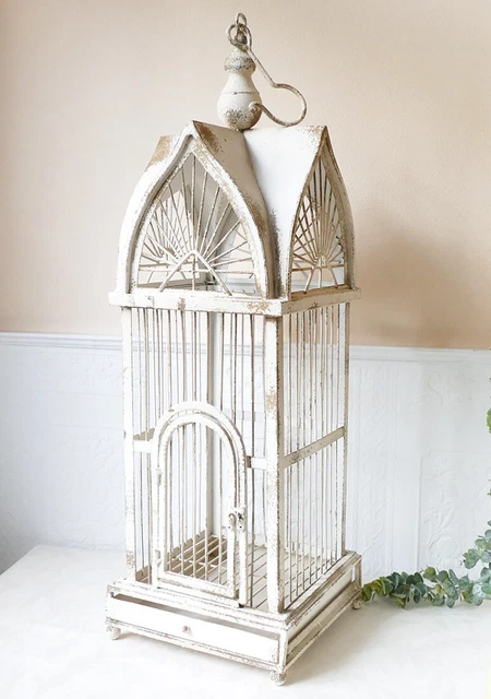 DEKO VOGELKÄFIG VOGELBAUER Voliere Orangerie Laterne Pflanzkäfig Retro ...