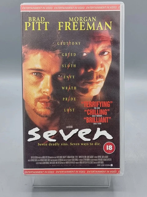 SEVEN - BRAD Pitt Morgan Freeman VHS Tape Cult Horror Thriller £5.00 ...