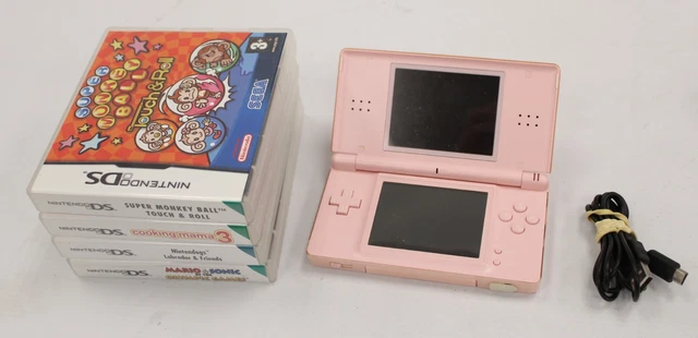 NINTENDO DS LITE Pink Handheld Game Console Bundle with 4 Games - A07 £ ...