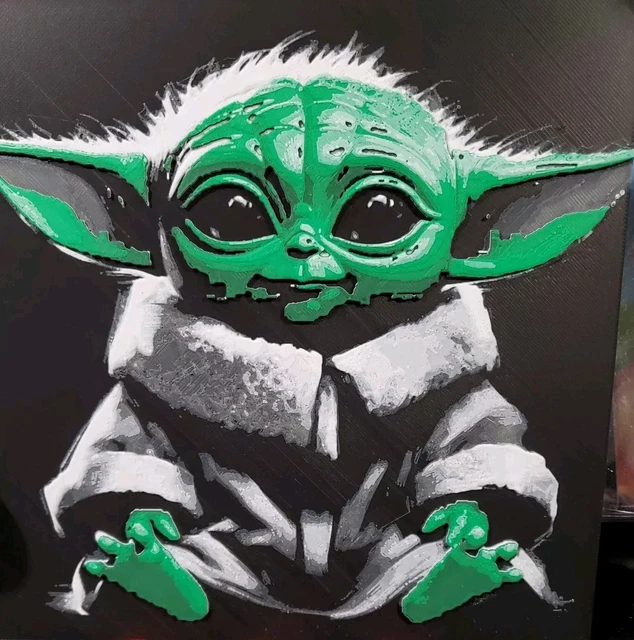 STAR WARS MANDALORIAN GROGU BABY YODA 3d printed WALL ART HUEFORGE ...