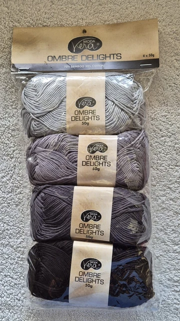 MODA VERA OMBRE Delights 70 % Bamboo 30% Cotton 12 x 50g balls New $27. ...