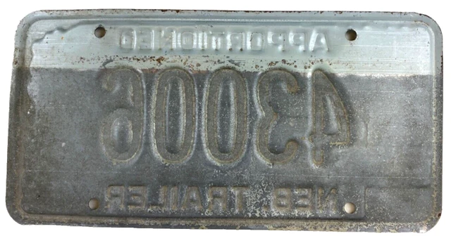 VINTAGE NEBRASKA 1983 Apportioned Trailer License Plate Man Cave Pub ...