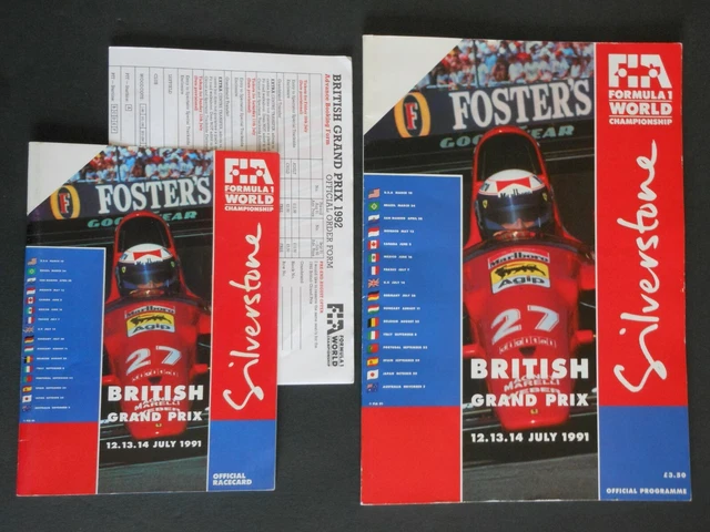 FIA FORMULA 1 British Grand Prix Silverstone 1991 Official Programme ...