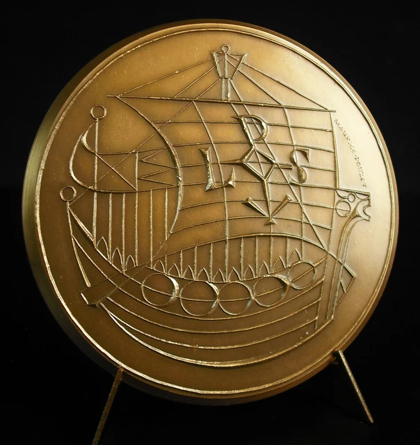 MÉDAILLE LOUIS IV d'Outremer Roi de France Maurice Pouzet drakkar King ...