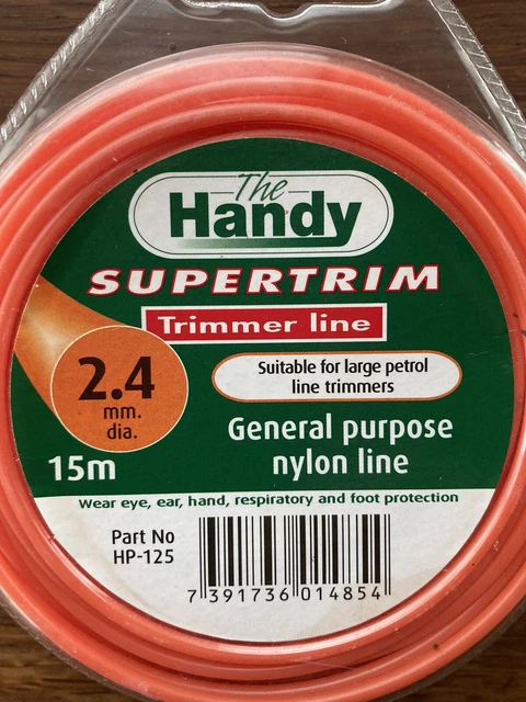 NYLON LINE 2.4MM Strimmer Cord Handy 4 x 15 Metre packs Supertrim ...