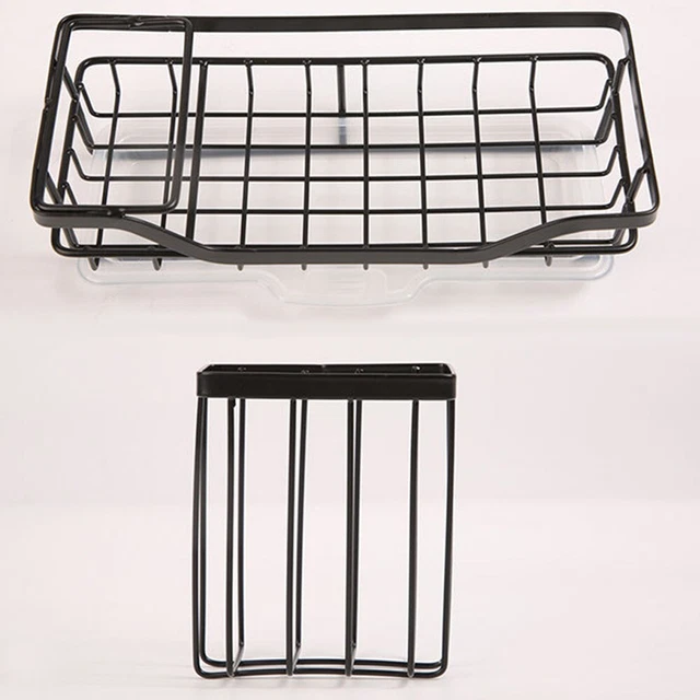 BLACK KITCHEN SINK Rack with Removable Drip Tray Sink Organizer ...
