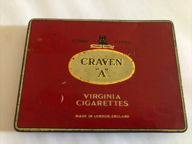 ANCIENNE BOITE EN tole cigarettes Craven A Virginia England Vintage TIN ...