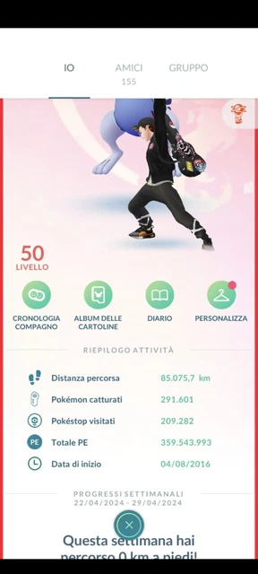 POKÉMON GO ACCOUNT Level 50, 1000 Pokemon For PvP, 66M stardust EUR 650 ...