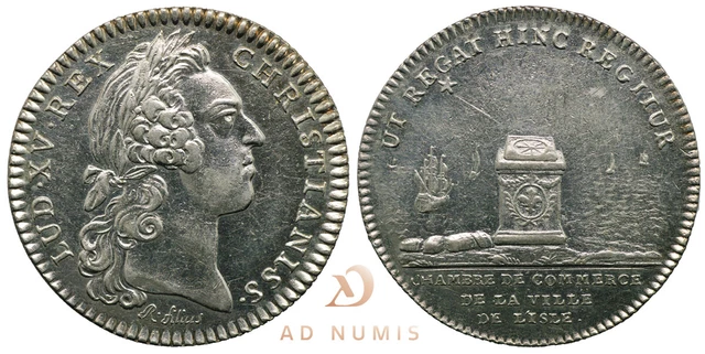 FRANCE JETON 1758 Argent Louis XV Chambre de commerce de Lille EUR 42 ...