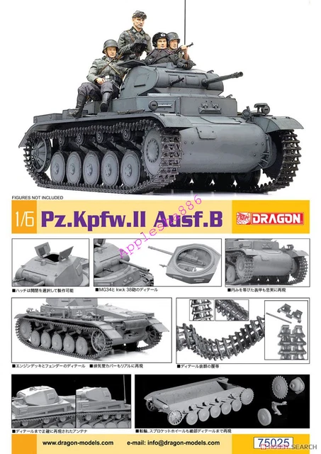 DRAGON MODELS 75025 1/6 Scale Pz.Kpfw.II Ausf.B Plastic Model £304.98 ...