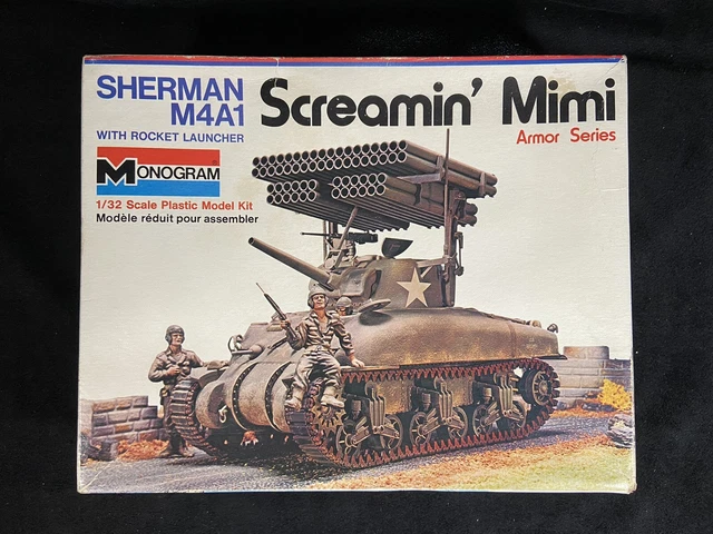 1975 MONOGRAM 1/32 Scale SHERMAN M4A1 with Rocket Launcher (Screamin ...