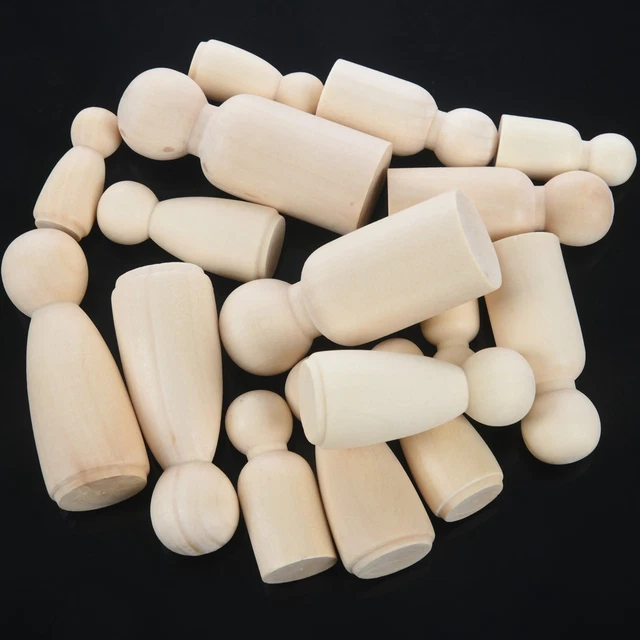 32 PCS PEOPLE Shapes,Male&Female Decorative Wooden Doll People ...