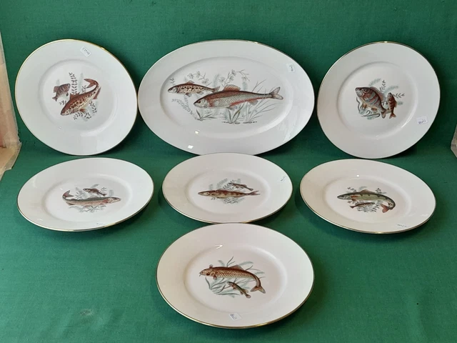 SERVIZIO PIATTI DA Pesce Porcellana Richard Ginori Vintage 6 Persone ...