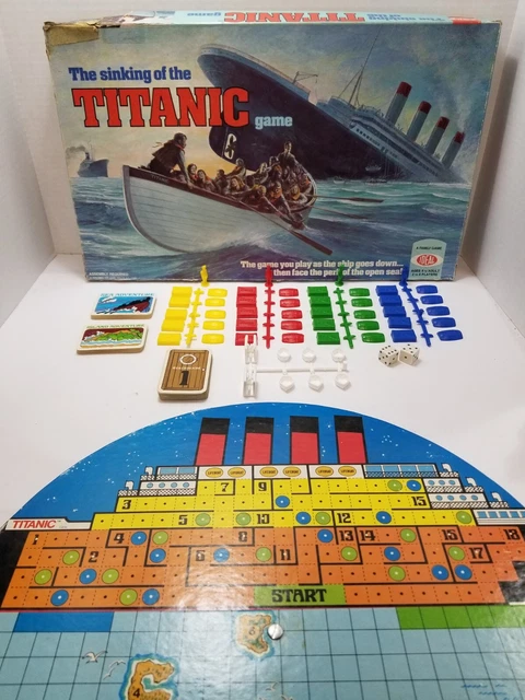 VINTAGE THE SINKING Of The Titanic Board Game Ideal 1976 Missing ...