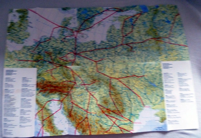 STRECKENKARTE ROUTE MAP INTERFLUG Europa GDR DDR Zeitgeschichte 1986 ...