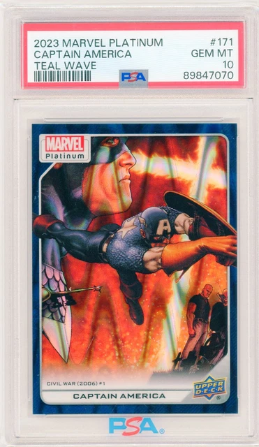 2023 MARVEL PLATINUM Captain America #171 SEAL WAVE #'D /799 PSA 10 EUR ...