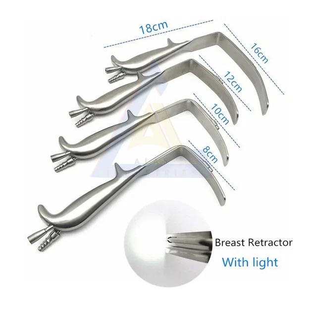 BREAST RETRACTOR L Shape with Light Nasal Hook Guide Hook Plastic ...