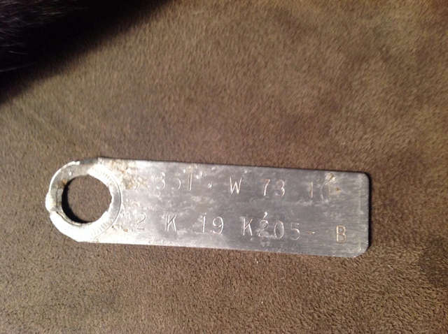 1973 FORD 351W 351 Windsor 2V V8 Engine Id Tag Dated Oct 1972 EUR 33,39 ...