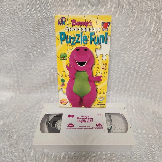 BARNEYS STU-U-UPENDOUS Puzzle Fun Vhs Purple Dinosaur Preschool Vtg £16 ...