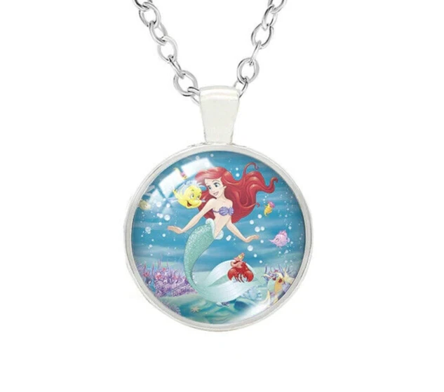 DISNEY'S THE LITTLE Mermaid Princess Ariel Under The Sea Cute Necklace ...