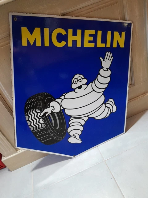 PLAQUE ÉMAILLÉE ANCIENNE MICHELIN, Bibendum,double Face EUR 400,00 ...