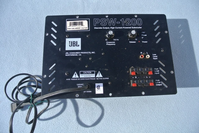 WORKING JBL PSW-1200 120 Watt Subwoofer Replacement Plate Power Amp ...