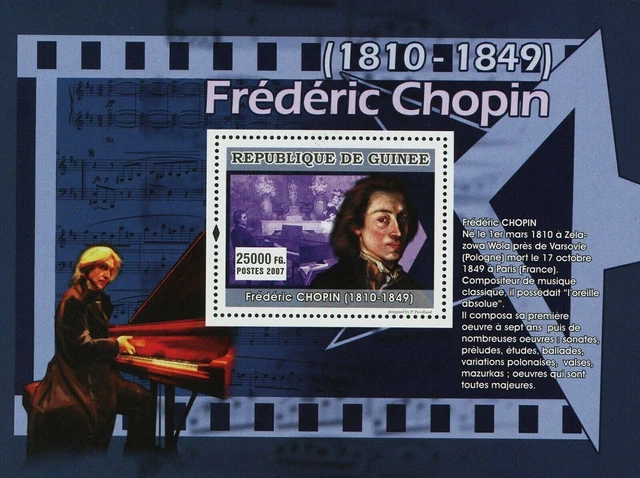 FREDERIC CHOPIN STAMP Musician Compositor Classical Music S/S MNH #4931 ...