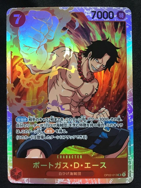 PORTGAS D. ACE Super Rare One Piece Card Game Paramount War OP02-013 SR $7.00 - PicClick AU