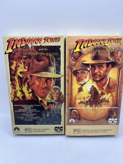 INDIANA JONES VHS Box Set Temple Of Doom,Raiders Of The Lost Ark, Last ...