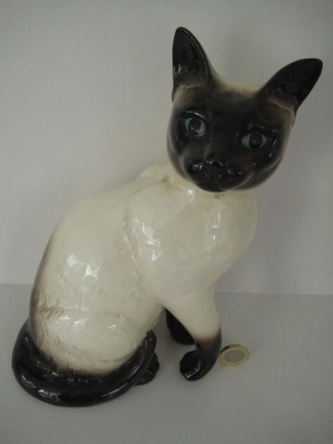 VINTAGE BESWICK POTTERY ENGLAND SIAMESE CAT FIGURINE ORNAMENT No 1882 9 ...