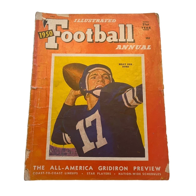1950 FOOTBALL ILLUSTRATED Annual Magazine Billy Cox, Duke Blue Devils ...