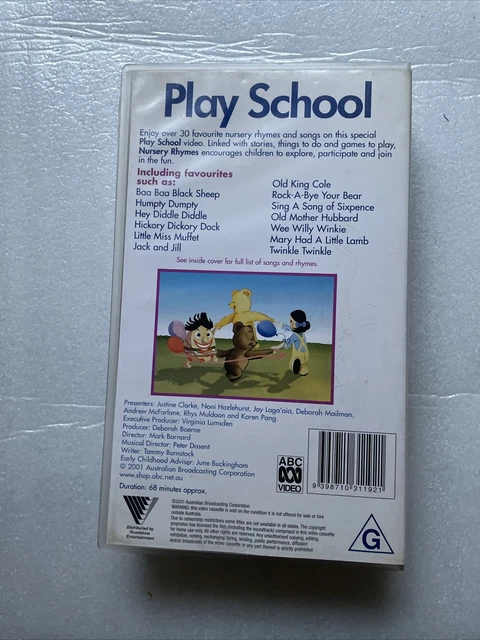 PLAY SCHOOL ~ Nursery Rhymes ~ Abc For Kids ~ Vhs Video $11.00 ...