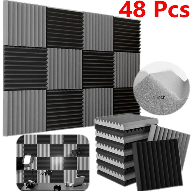 96PACK ACOUSTIC FOAM Panels Soundproofing Wall Panels Sound Absorbing 2 ...