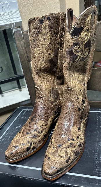 LUCCHESE BOOTS SIZE 9D SNIP TOES RANCH Cowboy COWHIDE Mens £203.11 ...